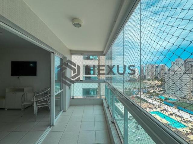 Apartamento com varanda vista mar e lazer na beira mar da Praia das Asturias, Gu