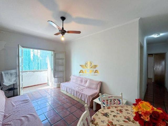 Apartamento com varanda a 1 quadra do mar na Praia das Astúrias – Alfa Imóveis Guarujá