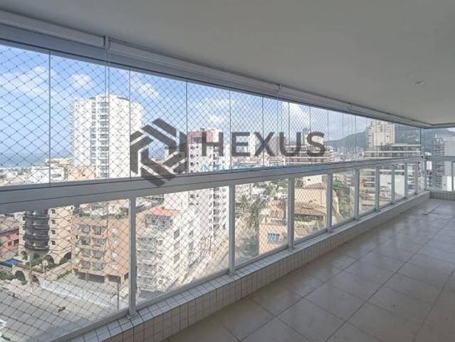 Apartamento com varanda gourmet vista mar e lazer na Enseada, Guarujá