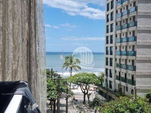 Apartamento com varanda na Praia das Pitangueiras, vista mar, Guarujá, 158 m² por R$ 800.000 Pita