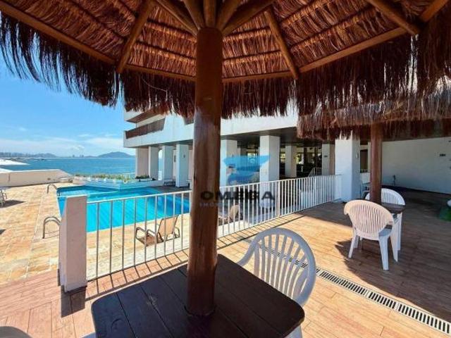 Apartamento com vista mar à venda na praia das Astúris no Guarujá I Omega Imoveis