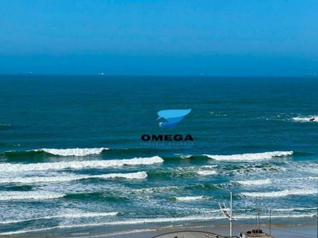 Apartamento com vista parcial para o mar à venda na praia das Pitangueiras no Guarujá I Omega Imovei