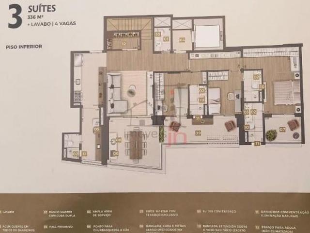 Apartamento cobertura 3 suítes 340 m² 4 vagas Venda por R$ 5.560.000 Flamboyant Jardim d