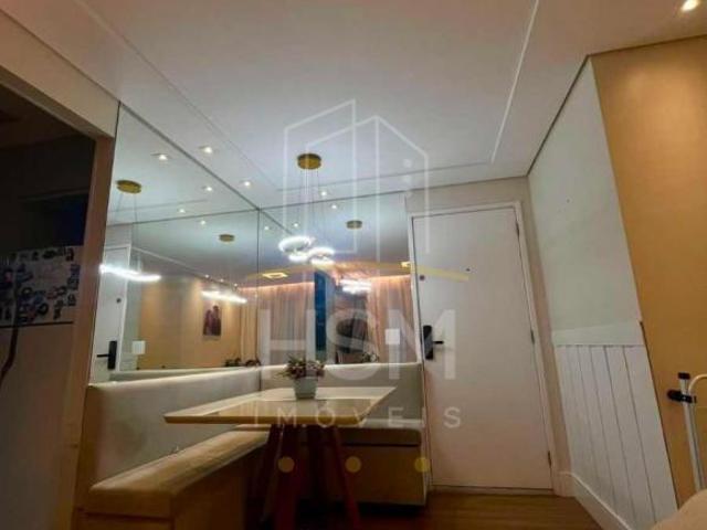 Apartamento de 49 m² no Condomínio Viva Mais com automação residencial, 2 dormitórios e lazer comple