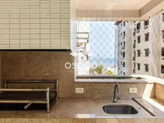 Apartamento de 4 suítes com vista para o mar e varanda gourmet no Gonzaga, Santos