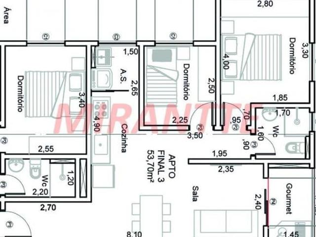 Apartamento de 53m² com 2 quartos
