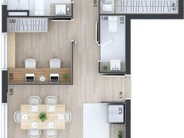 Apartamento de 99,62 m², 3 quartos, sacada com churrasqueira e 2 vagas no Cabral