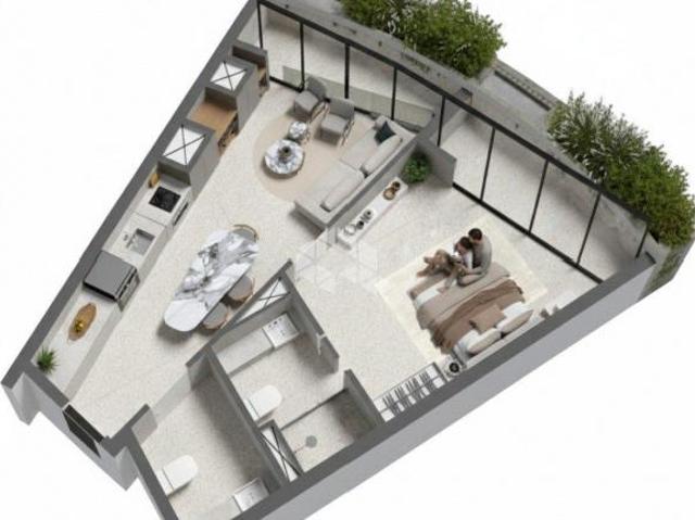 Apartamento de 01 dormitorio mobiliado em Bento Gonçalves