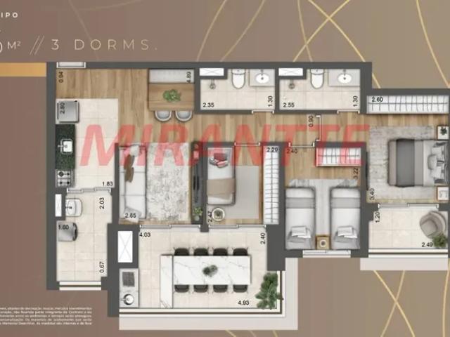 Apartamento de 142m² com 3 quartos em Brás