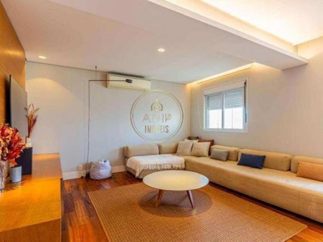 Apartamento de 182m² no Real Parque, com 3 suítes, escritório, varanda. 3 vagas + depósito
