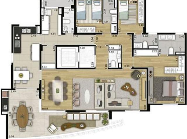 Apartamento pronto para morar de 185m² Mobiliado e decorado 3 suítes e 4 vagas em Valinhos