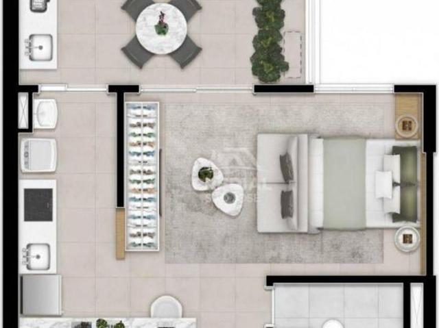 Apartamento de 1 dormitório no Empreendimento Quadria Jardim Aquarius