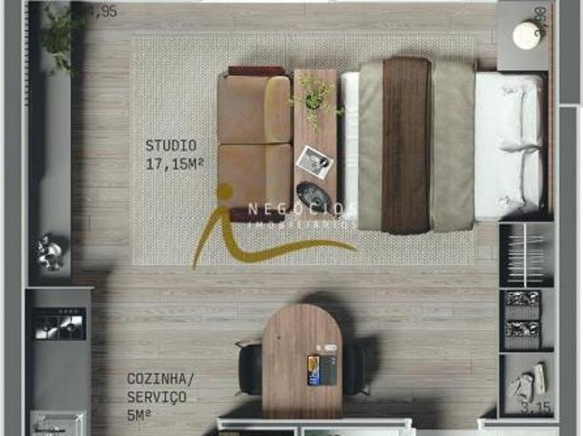 Apartamento de 1 dormitório no NUBE Parque Una, Pelotas/RS