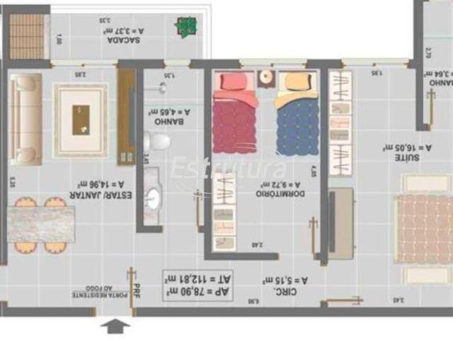 Apartamento de 2 dormitórios em Camobi