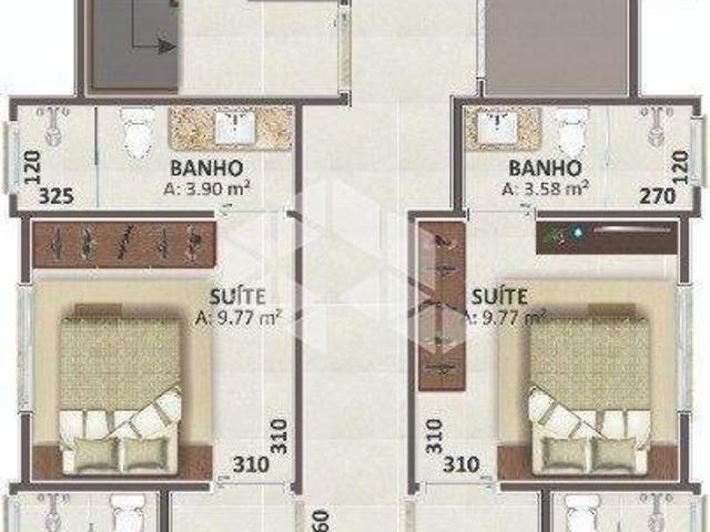 Apartamento de 2 dormitórios/quartos sendo 1 suíte + box/vaga de garagem no Centro em Capão da Canoa