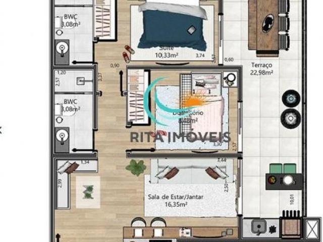 Apartamento de 2 quartos com suíte e 2 vagas de garagem à venda em Maitinga, Bertioga SP 84,00m²