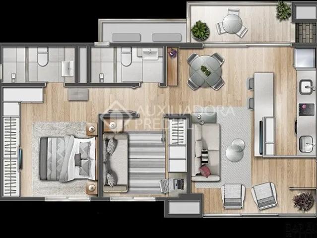 Apartamento de 2 quartos com suite e vaga no bairro Menino Deus
