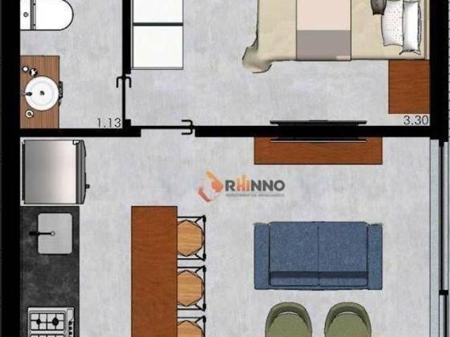 Apartamento de 31,85m² com 1 quarto no bairro Cabral