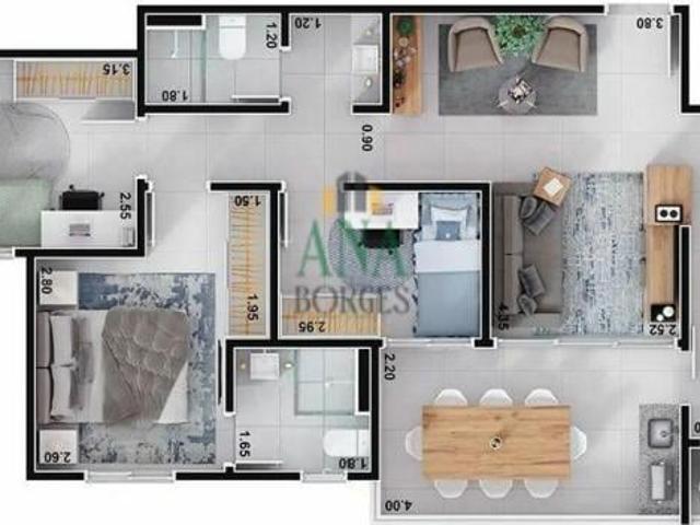 Apartamento de 3 dormitórios