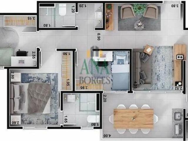 Apartamento de 3 dormitórios