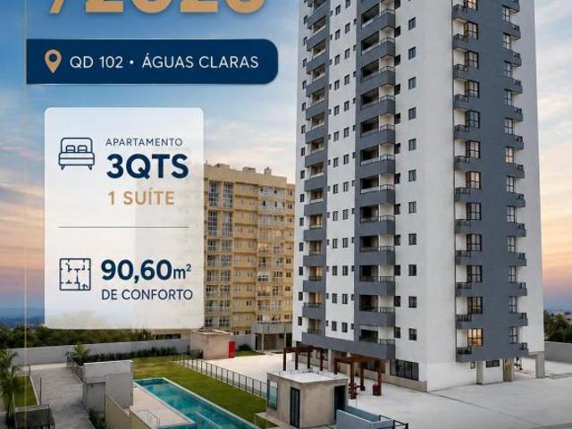 APARTAMENTO DE 3 QUARTOS COM SUÍTE NA QD 102 NORTE – ÁGUAS CLARAS