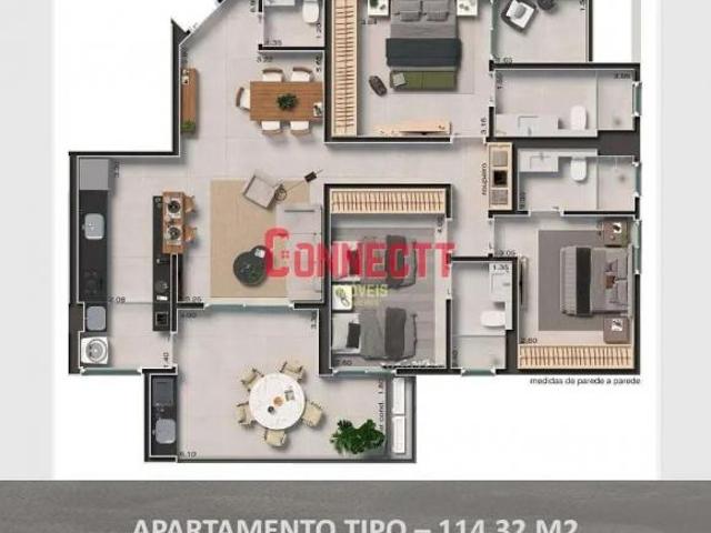 APARTAMENTO DE 3 SUITES 2 VAGAS PRÓXIMO AO RIBEIRÃO SHOPPING
