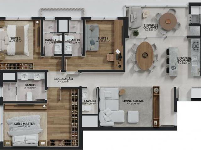 Apartamento de 3 suítes no Vila Izabel