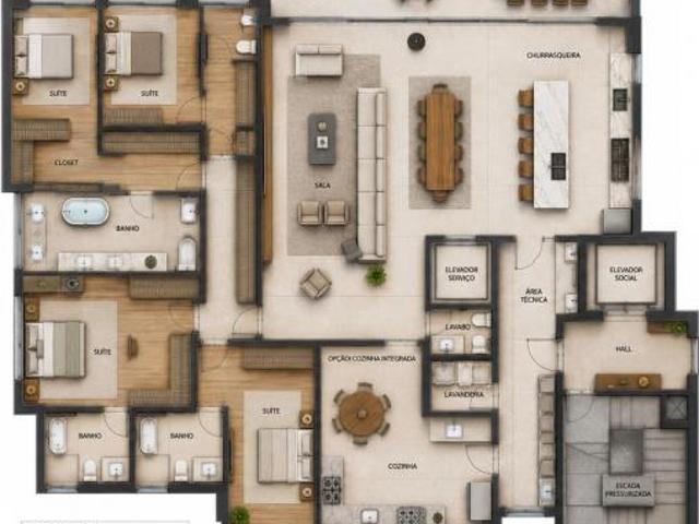 Apartamento de Alto Padrão | 327,18 m² | 4 Suítes | Edifício Grein | Cabral