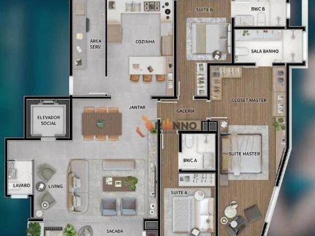 Apartamento com 3 dormitórios à venda, 158 m² por R$ 2.900.000,01 Água Verde Curitiba/PR