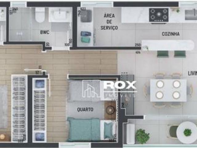 Apartamento de alto padrão com 2 quartos, sendo 1 suíte à venda, 77 m² por R$ 780.200 Portão Cur