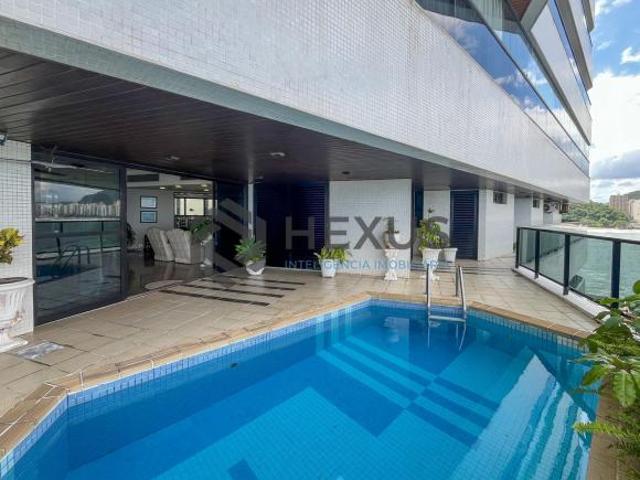 Apartamento de alto padrão frente mar com piscina na varanda vista mar e lazer n