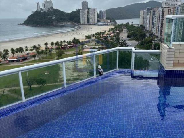 Apartamento de frente para Praia de Itararé, com 3 suítes, PORTEIRA FECHADA !