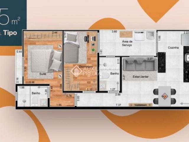 Apartamento do tipo sem condomínio com elevador no Bairro Campestre, Santo André/SP