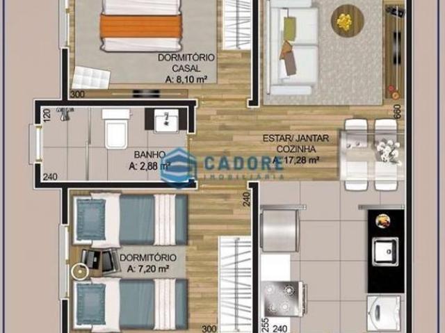 APARTAMENTO DOIS DORMITÓRIOS NO NOSSA SRA GRAÇAS