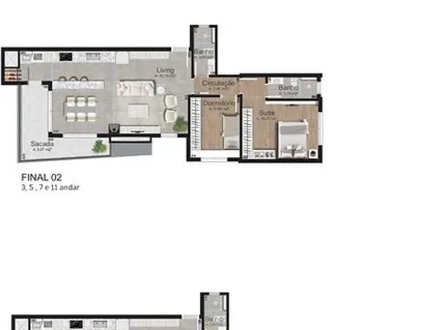 Apartamento dois quartos, no São Pelegrino