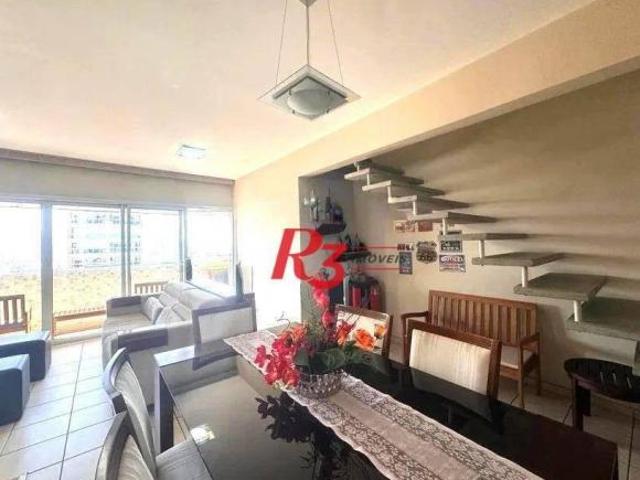 Apartamento Duplex com 3 dormitórios à venda, 150 m² por R$ 990.000,00 Boqueirão Santos/SP