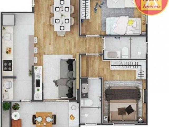 Apartamento Duplex à venda, 97 m² por R$ 899.900,00 Canto do Forte Praia Grande/SP