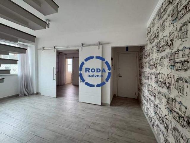 Apartamento Duplex, Varanda Gourmet, 02 Vagas Garagem, Quadra da Praia, Santos SP