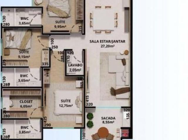 Apartamento Edifício Merion Centro Cascavel/PR