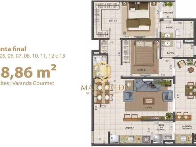 Apartamento em Toninhas, Ubatuba/SP de 78m² 2 quartos à venda por R$ 1.537.000,00