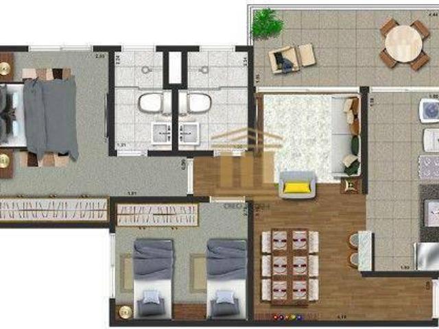 Apartamento em Urbanova, São José dos Campos/SP de 65m² 2 quartos à venda por R$ 522.000,00