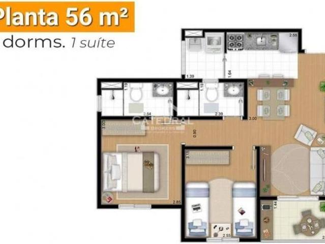 Apartamento em Vila Nambi, Jundiaí/SP de 56m² 2 quartos à venda por R$ 480.000,00