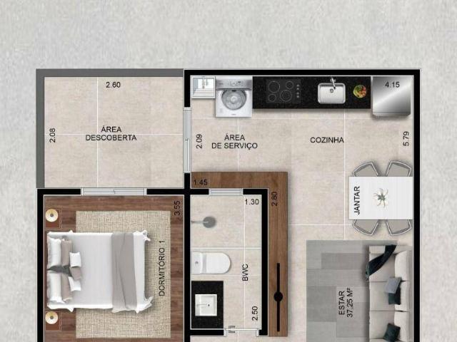 Apartamento em Vila Nivi, São Paulo/SP de 43m² 2 quartos à venda por R$ 289.000,00