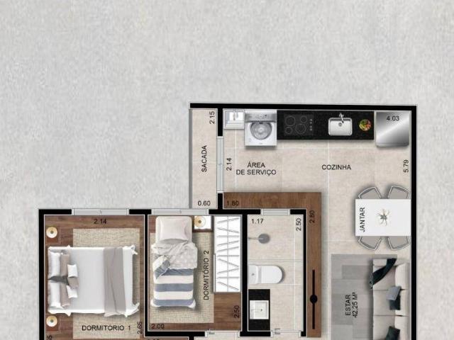 Apartamento em Vila Nivi, São Paulo/SP de 45m² 2 quartos à venda por R$ 289.000,00