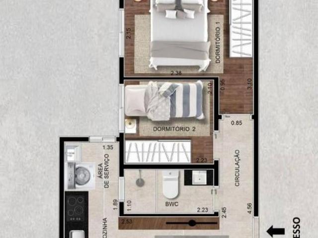 Apartamento em Vila Nivi, São Paulo/SP de 45m² 2 quartos à venda por R$ 290.000,00