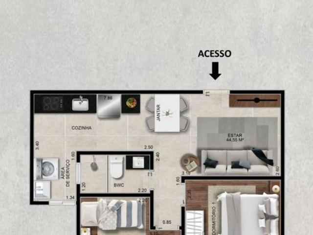 Apartamento em Vila Nivi, São Paulo/SP de 45m² 2 quartos à venda por R$ 340.000,00
