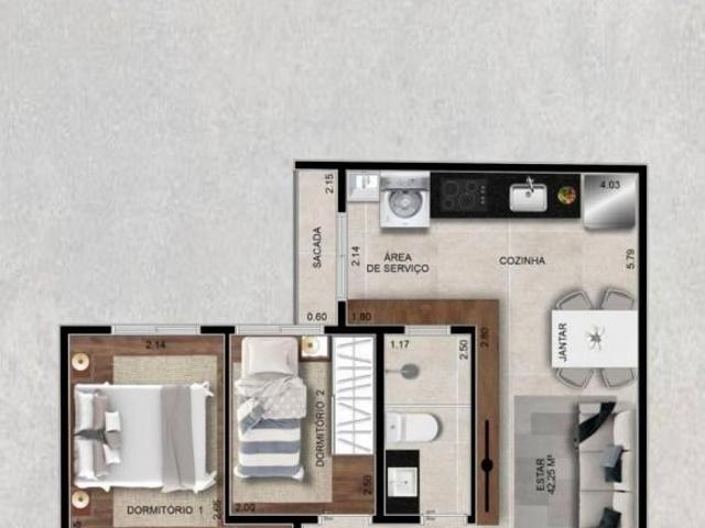 Apartamento em Vila Nivi, São Paulo/SP de 45m² 2 quartos à venda por R$ 340.000,00