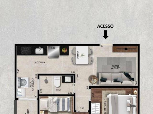 Apartamento em Vila Nivi, São Paulo/SP de 45m² 2 quartos à venda por R$ 369.900,00