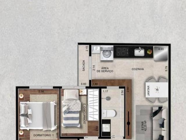 Apartamento em Vila Nivi, São Paulo/SP de 45m² 2 quartos à venda por R$ 370.000,00