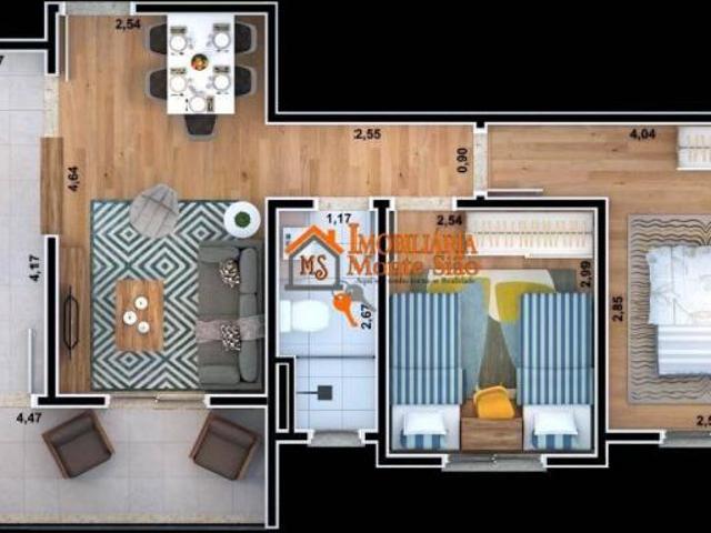 Apartamento em Vila Nova Bonsucesso, Guarulhos/SP de 47m² 2 quartos à venda por R$ 430.000,00